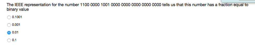 Solved The IEEE representation for the number 1100 0000 1001 | Chegg.com