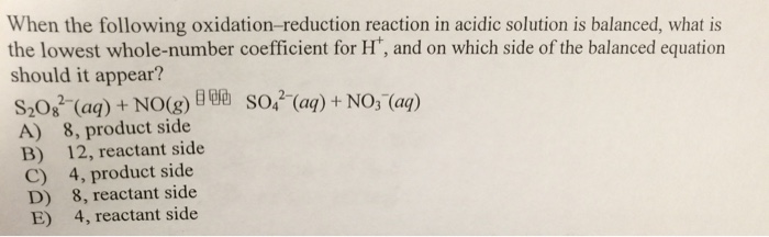 Solved When the following oxidation-reduction reaction in | Chegg.com