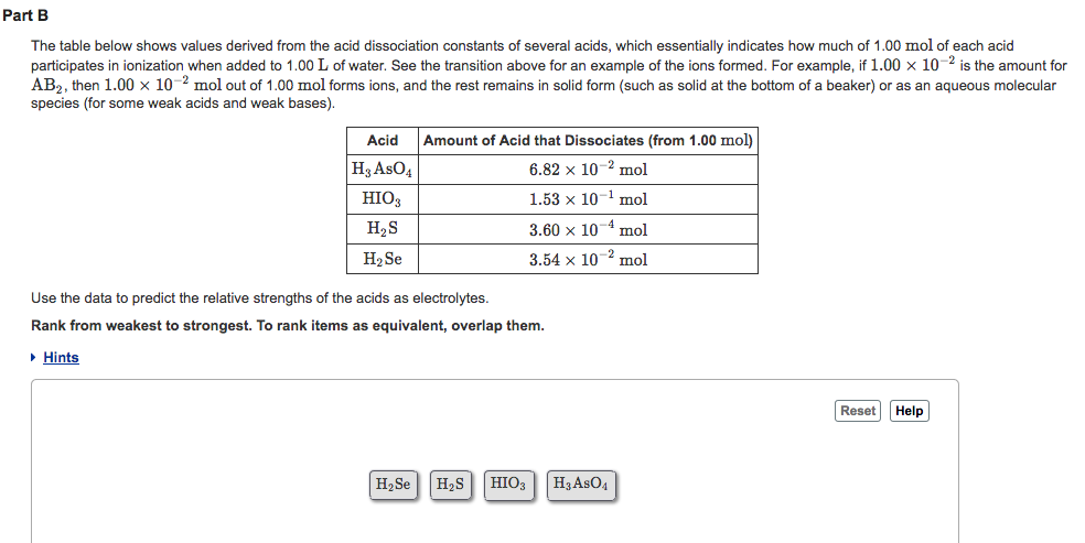 Solved Part B The table below shows values derived from the | Chegg.com