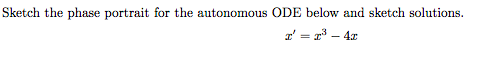 Solved Sketch the phase portrait for the autonomous ODE | Chegg.com