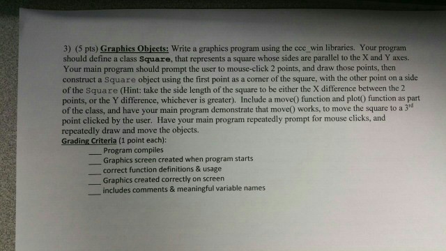 Solved Graphics Objects: Write a graphics program usine the | Chegg.com