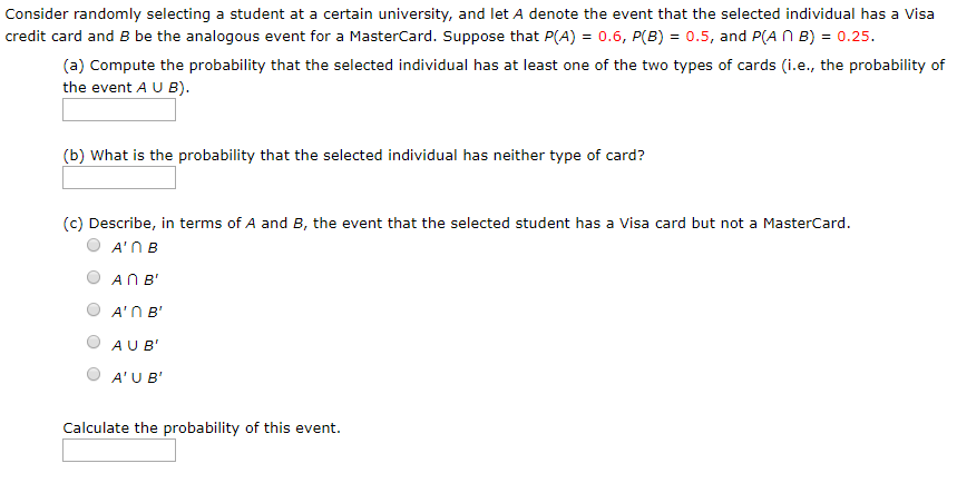 Solved Consider randomly selecting a student at a certain | Chegg.com