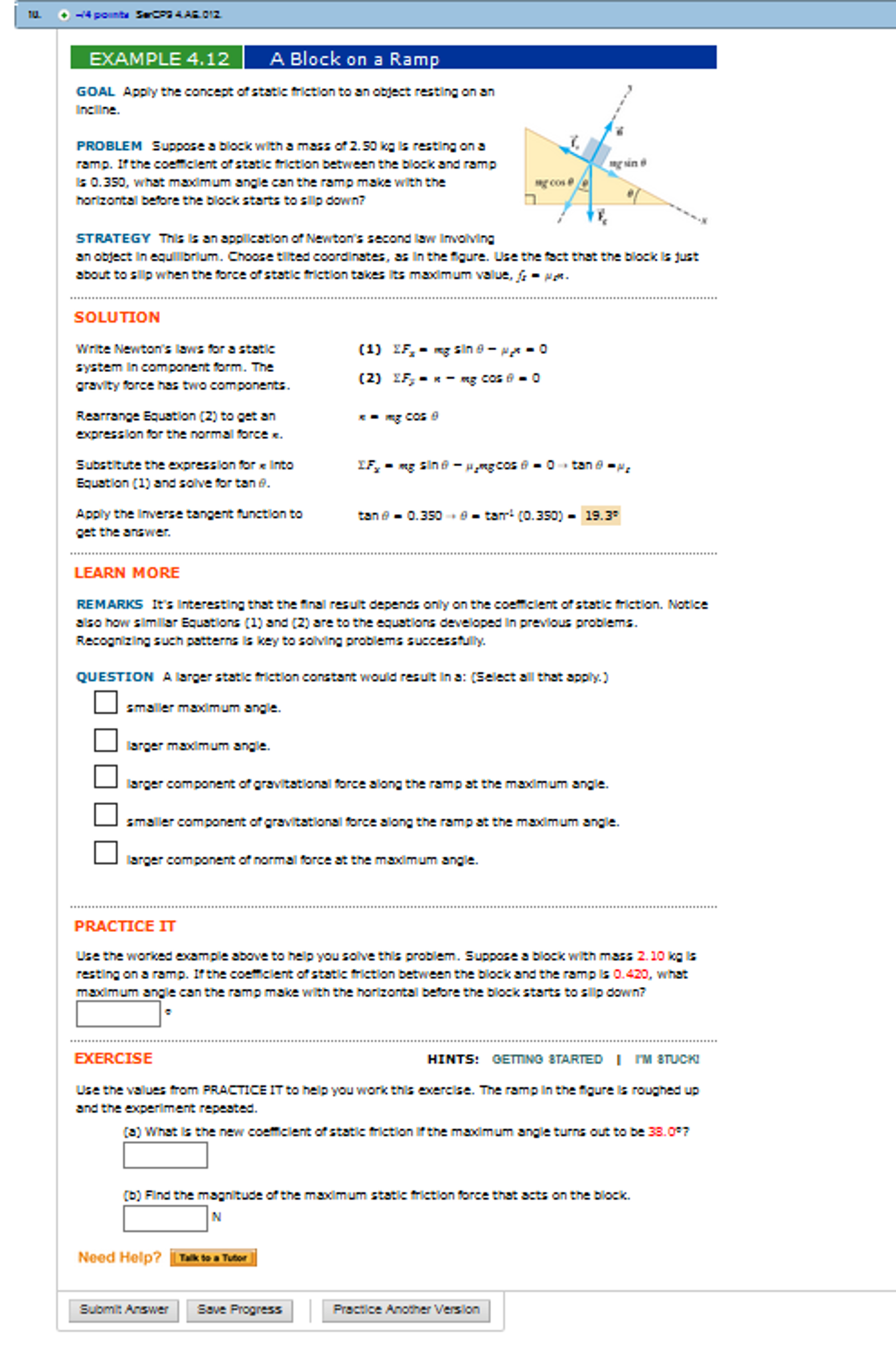 Solved Apply the concept of static friction to an object | Chegg.com