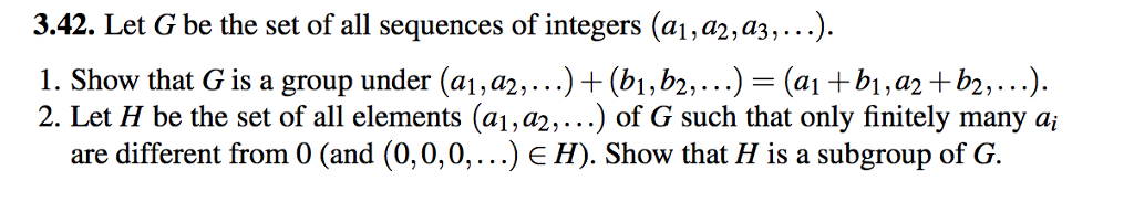 Solved 3.42. Let G be the set of all sequences of integers | Chegg.com