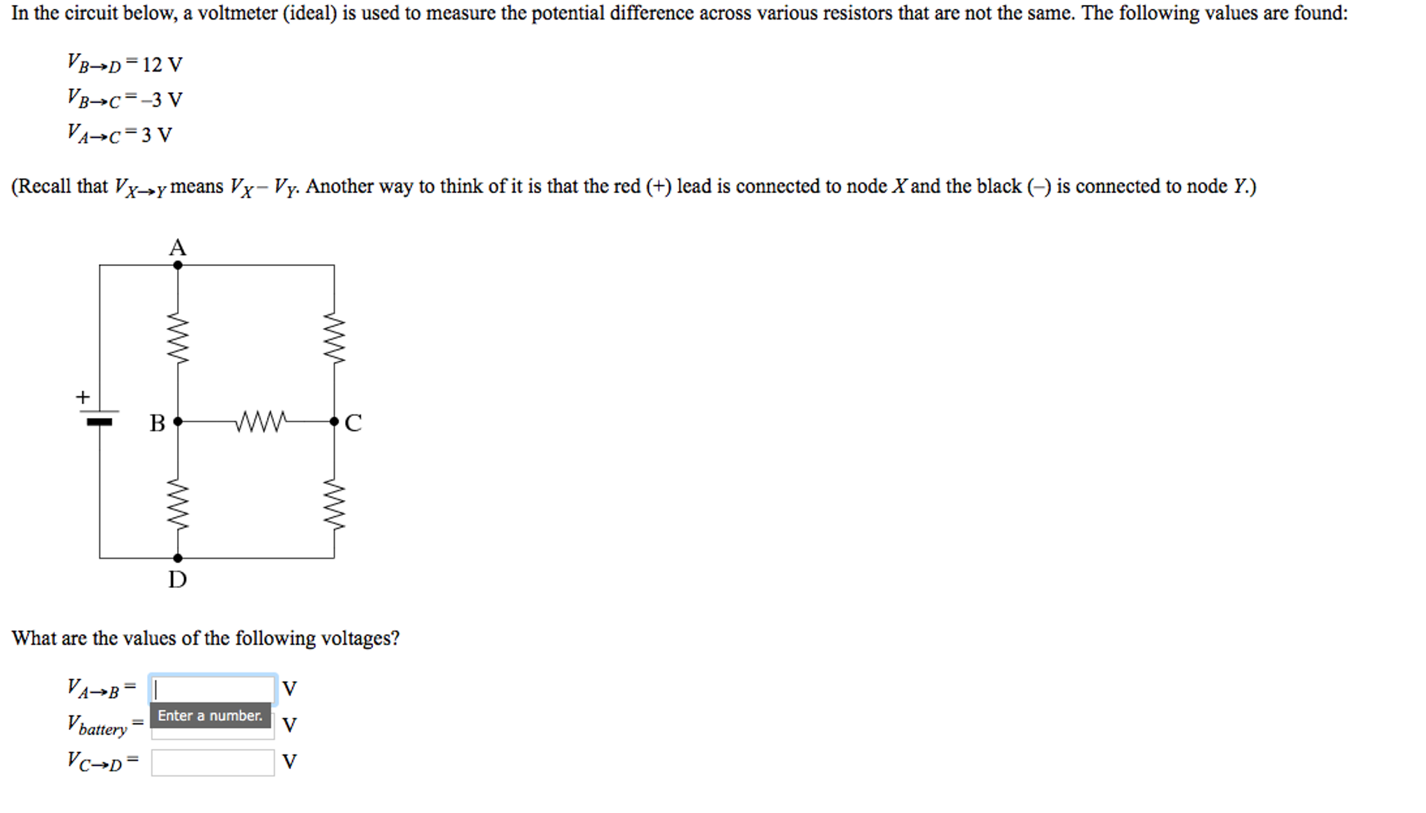 Solved In the circuit below, a voltmeter (ideal) is used to | Chegg.com