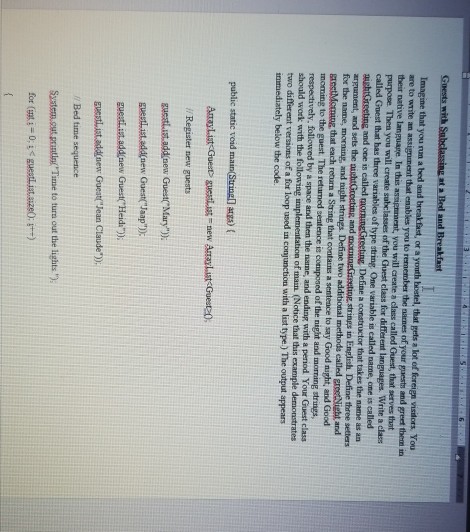 Solved are to wTite an a he narnes of your guests and greet | Chegg.com