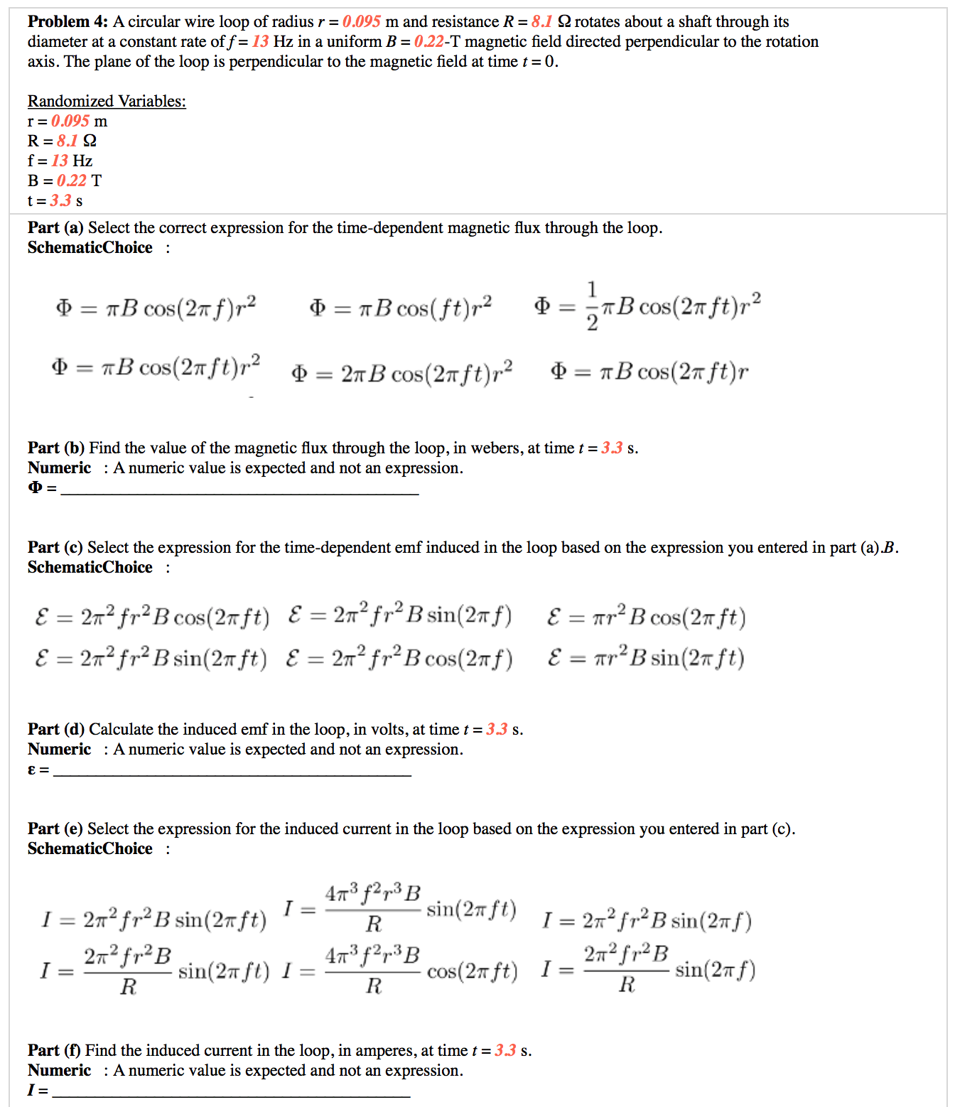 Solved A circular wire loop of radius r=0.0095 m and | Chegg.com
