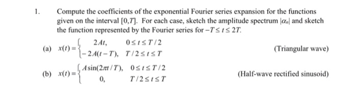 Solved Compute the coefficients of the exponential Fourier | Chegg.com