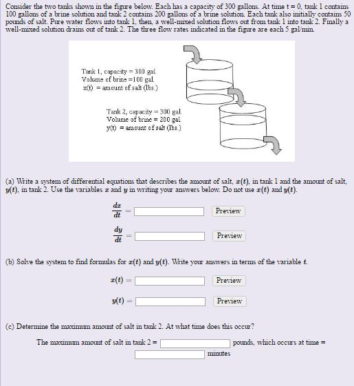 Solved Consider the two tanks shows in the figure below. | Chegg.com