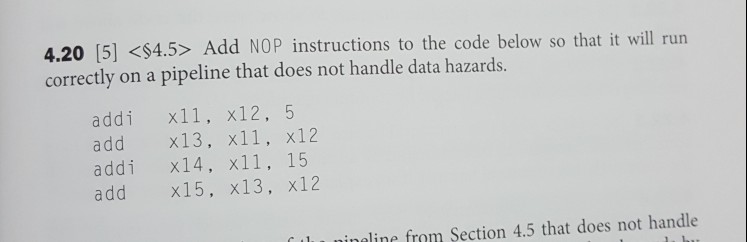 Solved Add NOP instructions to the code below so that it | Chegg.com