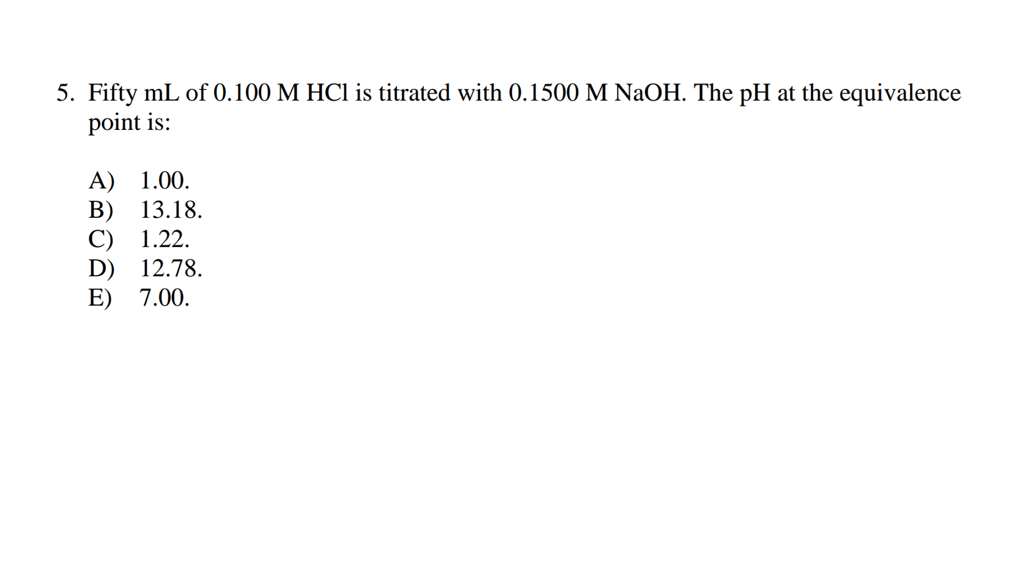 Solved Fifty mL of 0.100 M HCl is titrated with 0.1500 M | Chegg.com