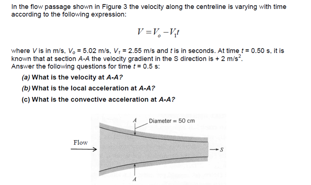 Solved In the flow passage shown in Figure 3 the velocity | Chegg.com