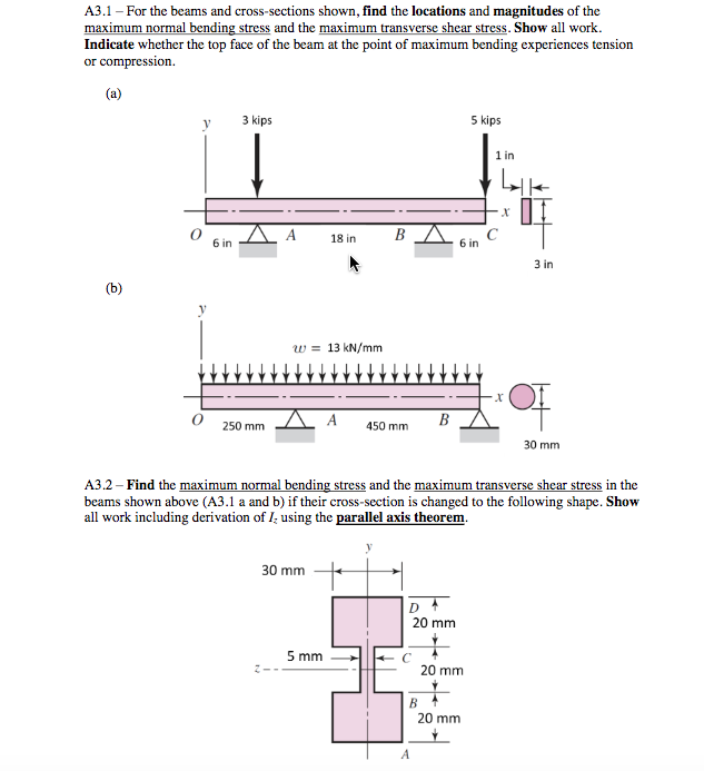 Solved For the beams and cross-sections shown, find the | Chegg.com