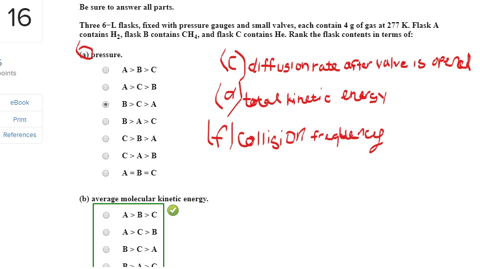 Solved Be sure to answer all parts. 16 Three 6-L flasks, | Chegg.com