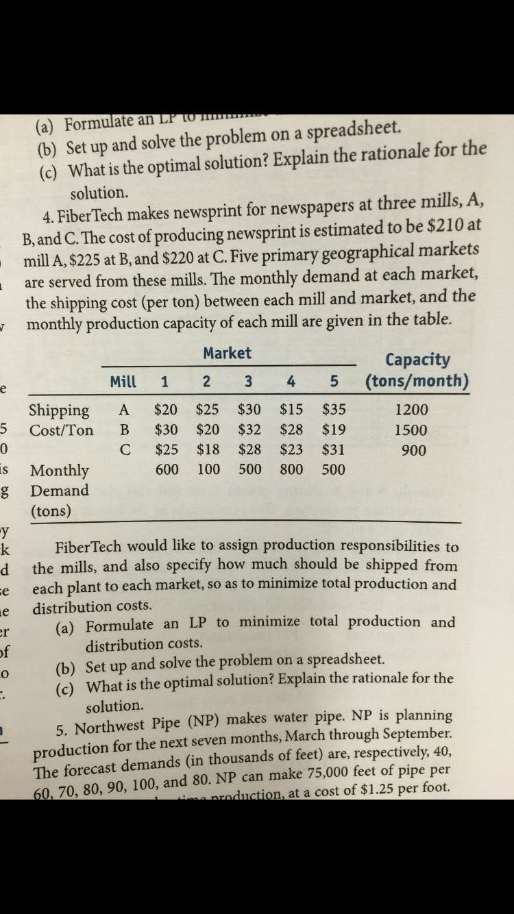 Solved Set up and solve the problem on a spreadsheet. What | Chegg.com