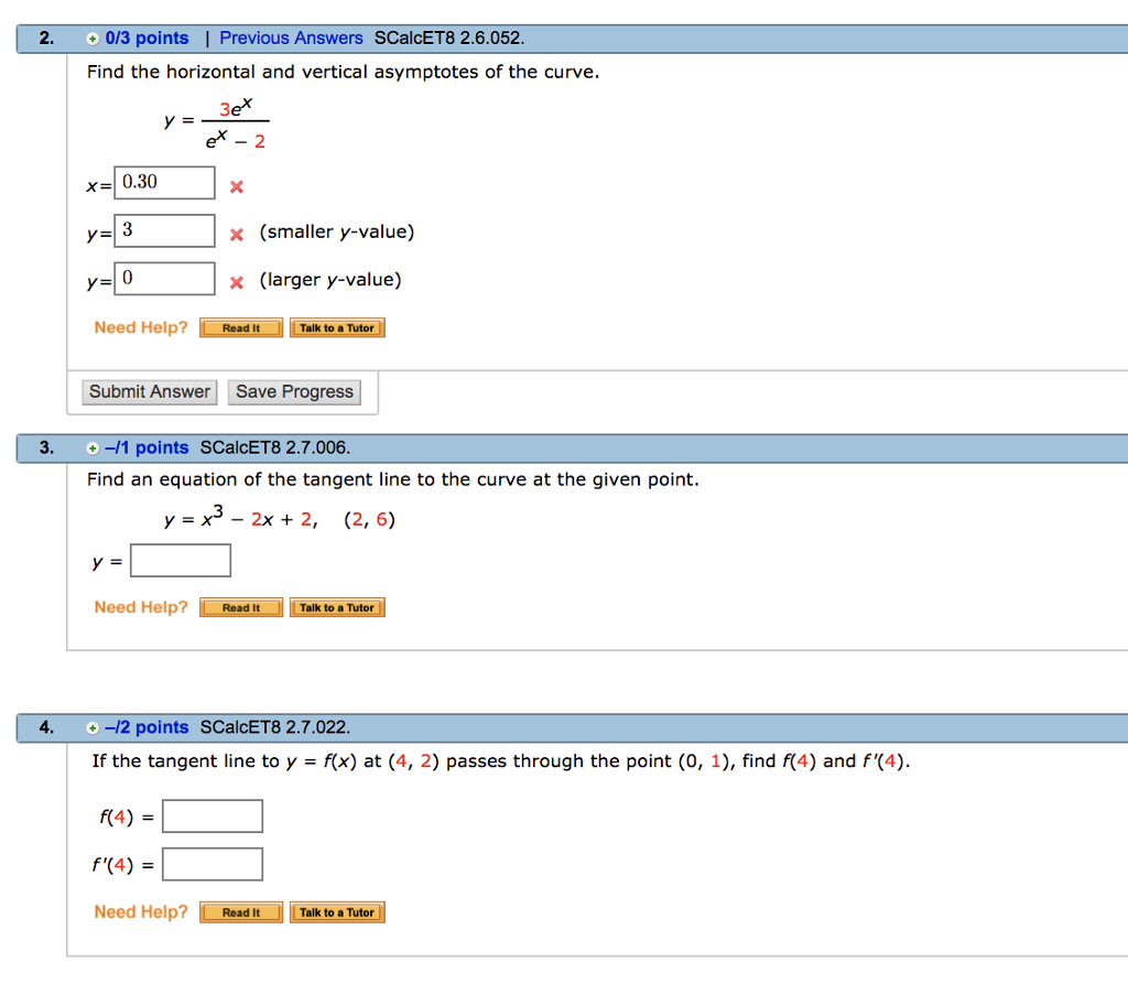 Solved 2. 0/3 points | Previous Answers SCalcET8 2.6.052 | Chegg.com