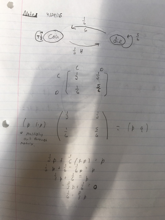 Solved Find the fixed probability vector for this markov | Chegg.com