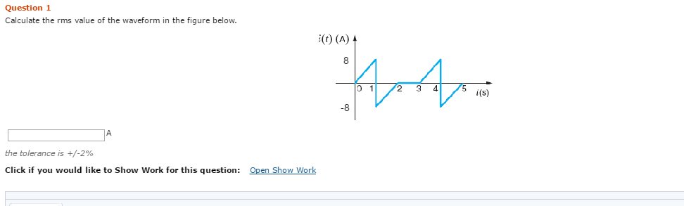 Solved Calculate the rms value of the waveform in the figure | Chegg.com