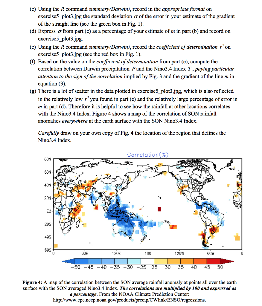 Darwin Rainfall Anomaly (black), NINO3.4 (red) 1950 | Chegg.com