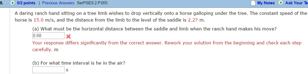 Solved A daring ranch hand sitting on a tree limb wishes to | Chegg.com