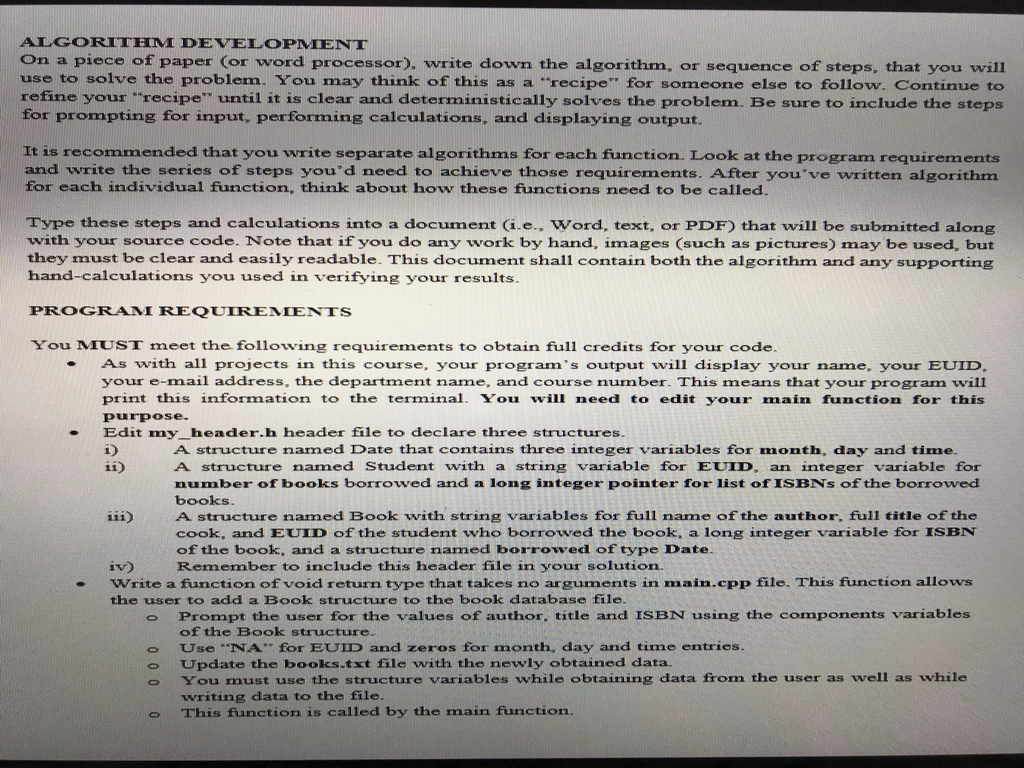 CSCE 1030: Project 4 Spring 2018 Due: May 02, 2018 | Chegg.com