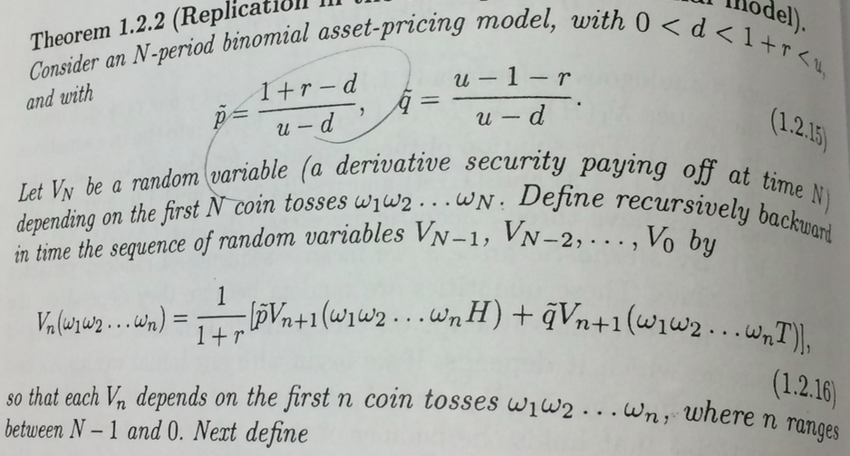 p=Consider the derivative security V dened in Theorem | Chegg.com