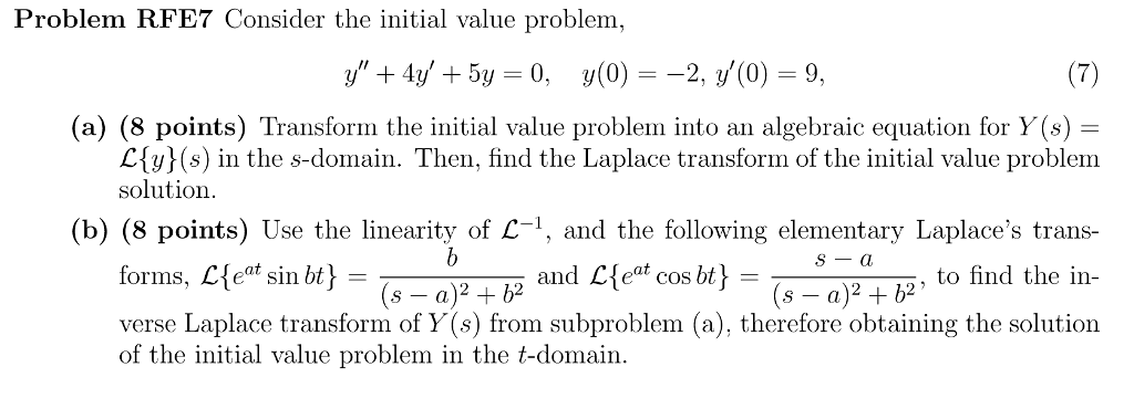 Solved Problem RFE7 Consider the initial value problem, (a) | Chegg.com