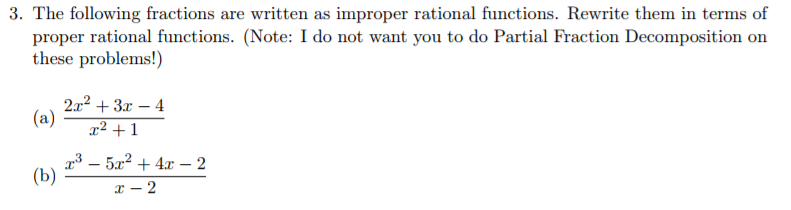 Solved 3. The following fractions are written as improper | Chegg.com
