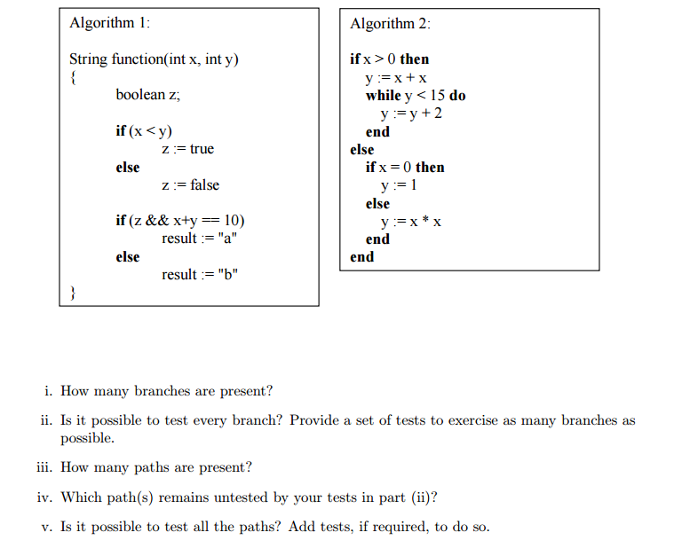 Solved Algorithm 1 Algorithm 2 Ifx 0 Then Y X X String 2092