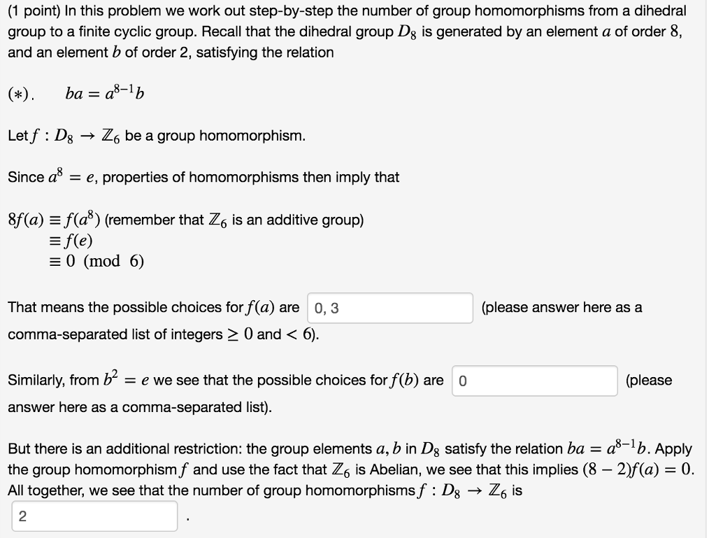 Solved (1 point) In this problem we work out step-by-step | Chegg.com