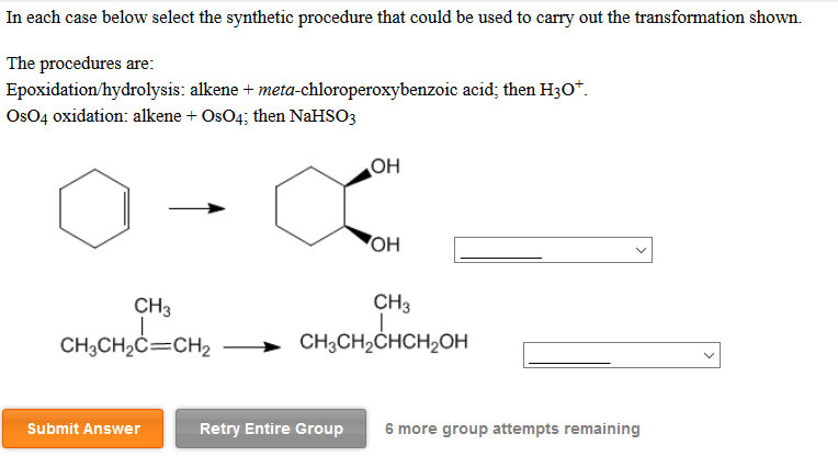 Solved each case below select the synthetic procedure that | Chegg.com