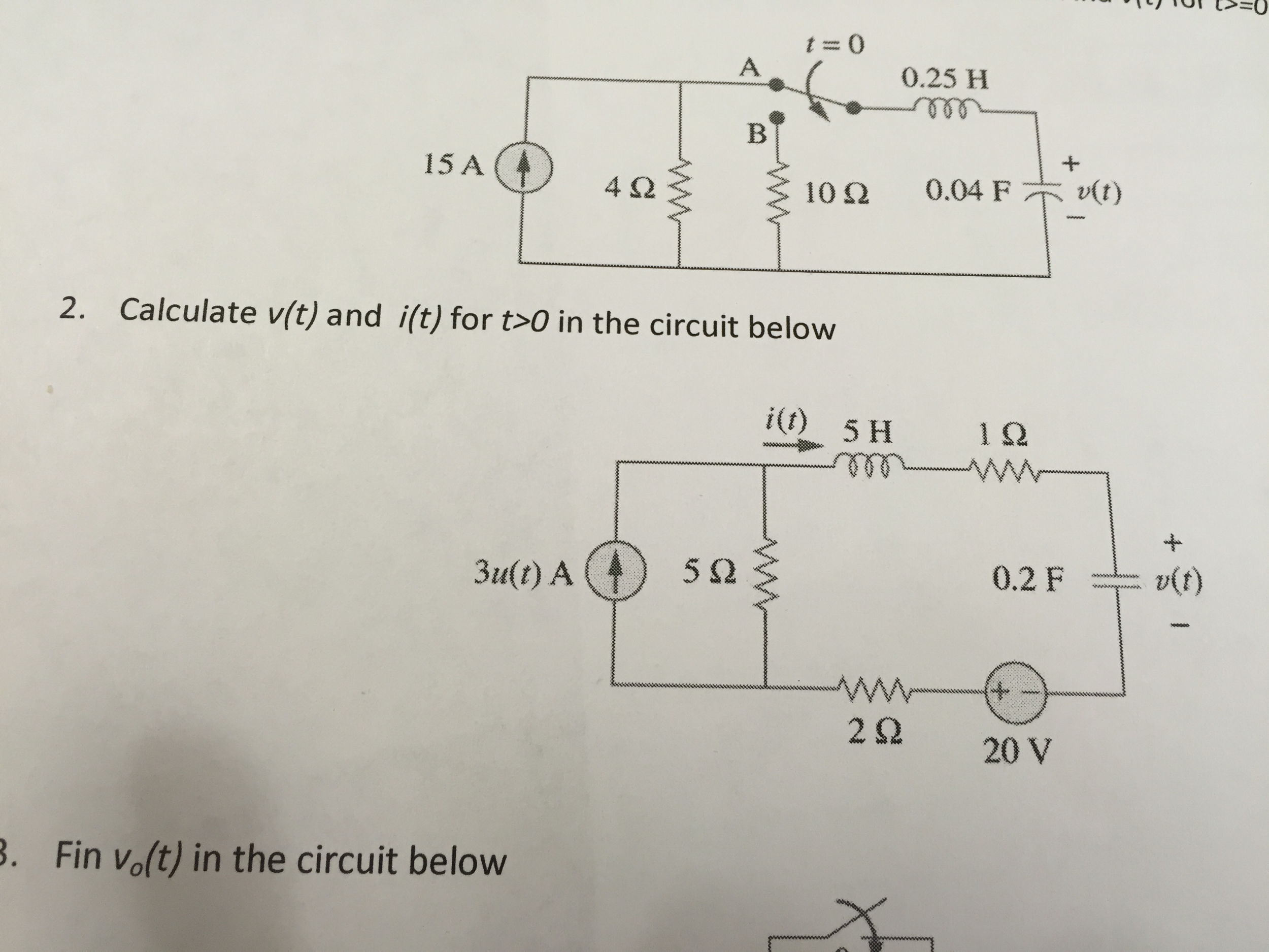 Solved Find v(t) and i(t) for t>0 in the circuit below Using | Chegg.com