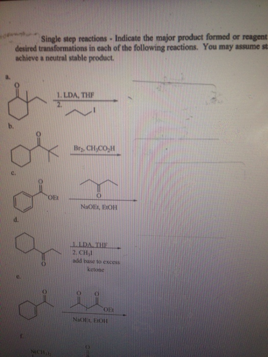 Solved Single step reactions - Indicate the major product | Chegg.com