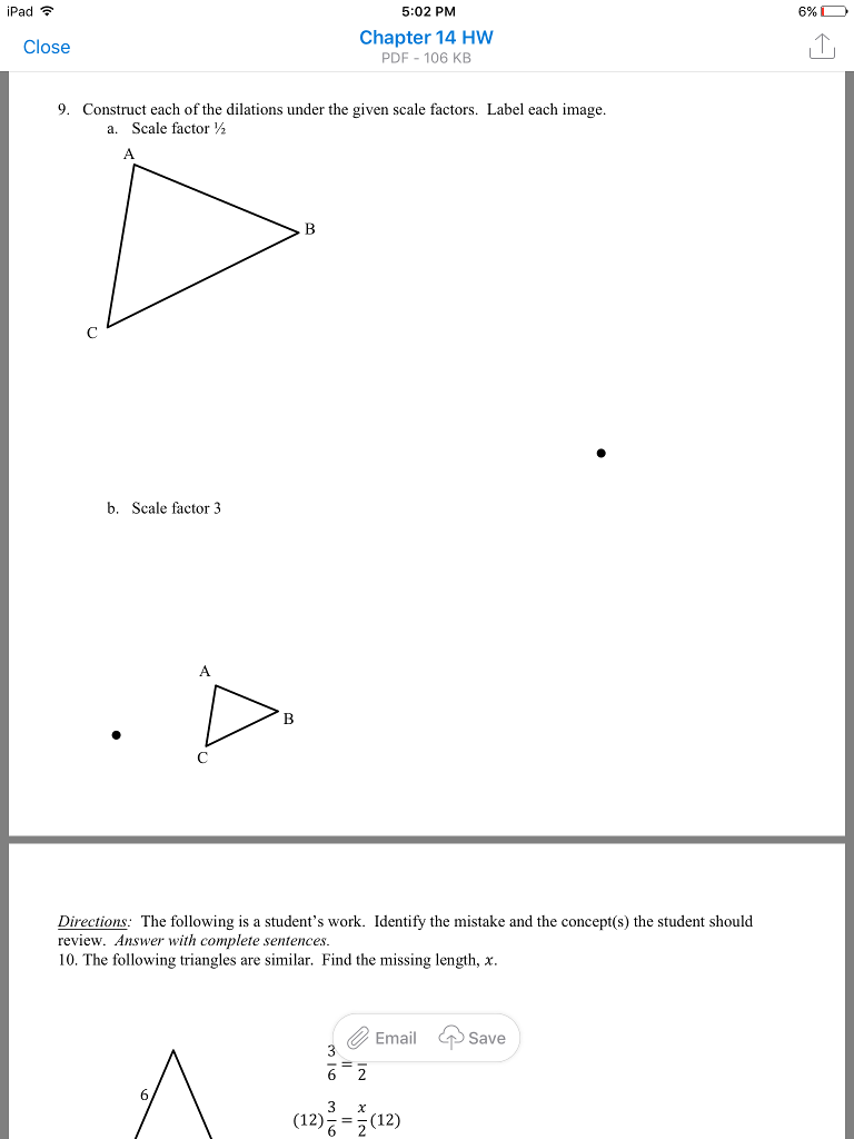 Solved Construct each of the dilations under the given scale | Chegg.com