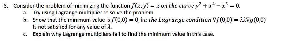 Consider the problem of minimizing the function | Chegg.com
