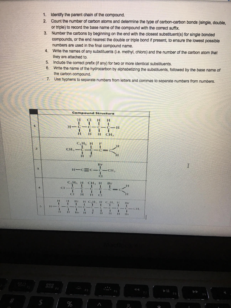 Solved Identify the parent chain of the compound. Count the | Chegg.com