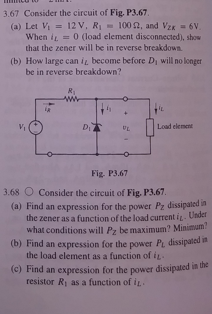 Solved 3.67 Consider the circuit of Fig. P3.67 (a) Let Vi = | Chegg.com