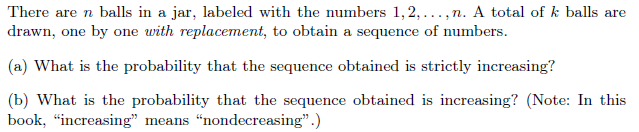 Solved There are n balls in a jar, labeled with the numbers | Chegg.com