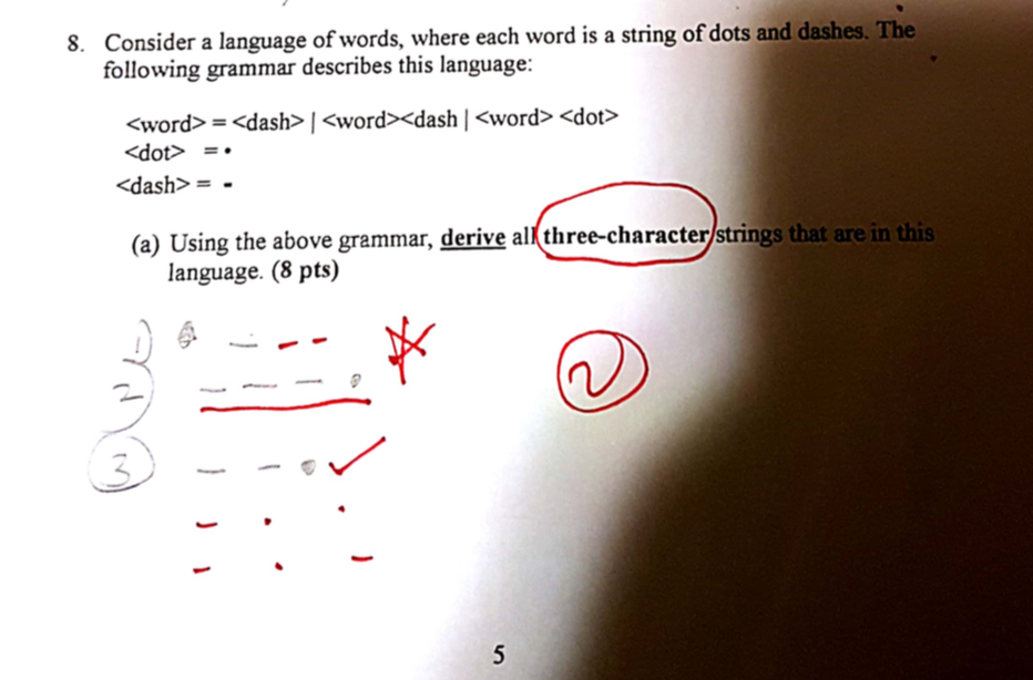 Solved 8. Consider a language of words, where each word is a | Chegg.com