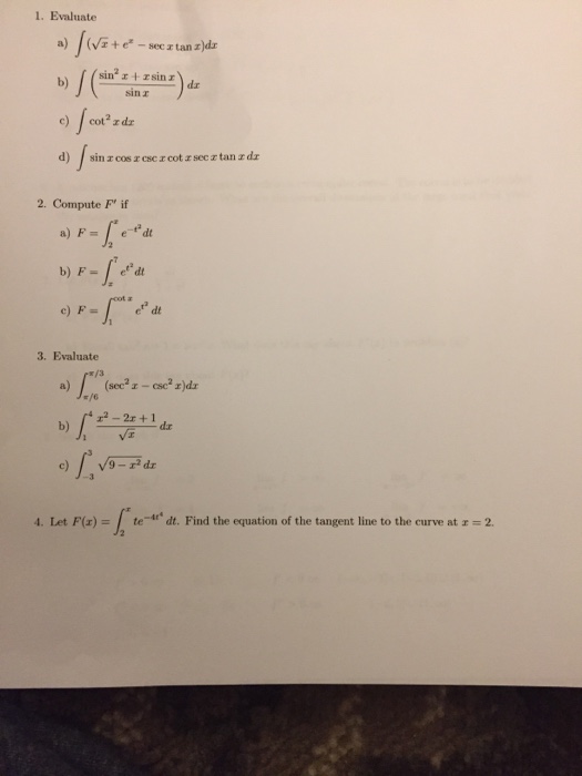 Solved Evaluate integral (Squareroot x + e^z - sec x tan x) | Chegg.com