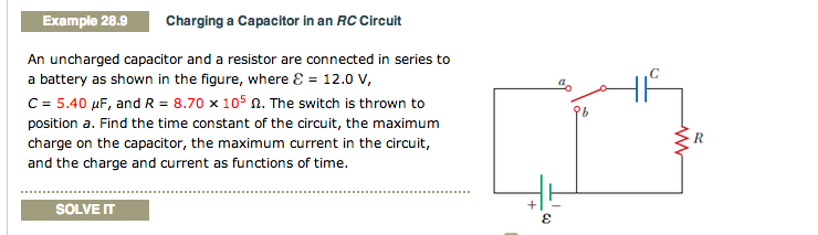 Solved An uncharged capacitor and a resistor are connected | Chegg.com