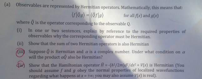 Solved Observables are represented by hermit Ian operators. | Chegg.com