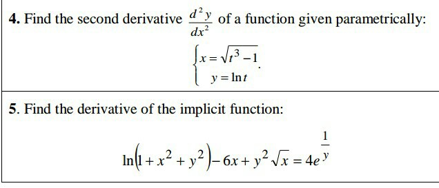 Solved nd the second derivative 4. Find the second | Chegg.com