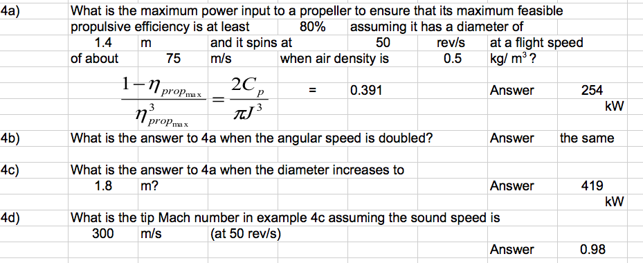 Solved What is the maximum power input to a propeller to | Chegg.com