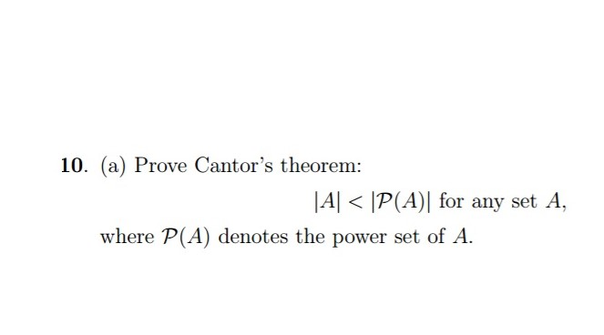 Solved Prove Cantors Theorem A