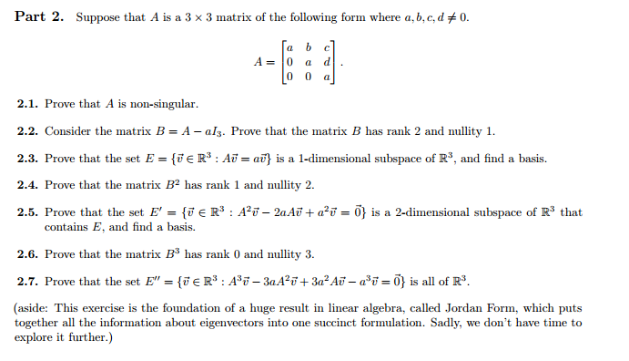 Solved Suppose that A is a 3 Times 3 matrix of the following | Chegg.com
