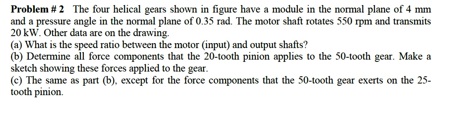 Solved The four helical gears shown in figure have a module | Chegg.com
