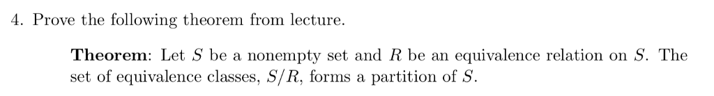 Solved 4. Prove the following theorem from lecture. Theorem: | Chegg.com
