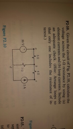 Solved Given the circuit of Fig. P2.10, calculate the | Chegg.com