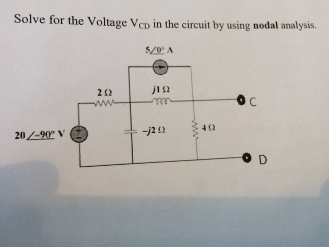 Solved Solve for the voltage Vcd in the circuit by using | Chegg.com